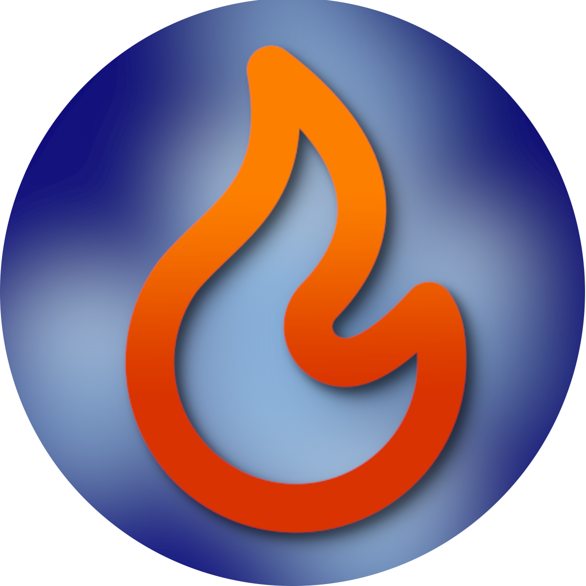 Standard Flamme als rundes Banner